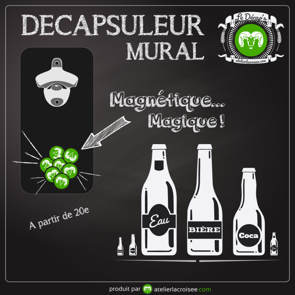 Atelier LEMAN | Décapsuleur mural magnétique original en bois – Décap’s